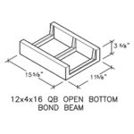 12x4x16 QB Open Bottom Bond Beam - Bianchi Brick